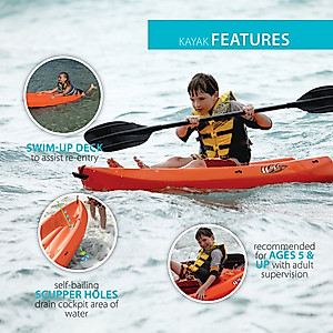 Lifetime 90479 Youth 6 Feet Wave Kayak with Paddle, Orange