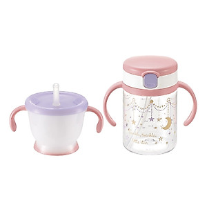 Richell Aqulea suddenly straw mag set Pink