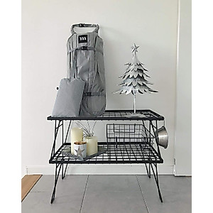 camping moon 2Pcs Outdoor Folding Multipurpose Storage Rack with Carrying Bag, Steel Plating Black T-230-2T