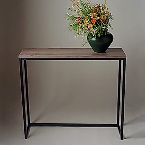 roomfitters 36" Rustic Console Table, Modern Sofa Table for Entryway Hallway Foyer, Display Shelf for Living Room, Multipurpose Rectangular Modern Cabinet Table Hall Furniture, Grey Oak