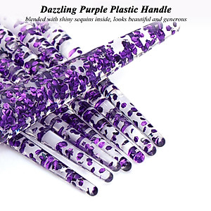 Kingtree Makeup Brush Set, 10PCS Stylish Glitter Handle Makeup Brushes Professional Face Powder Foundation Blending Blush Eye Shadow Cosmetic Brushes for Girls