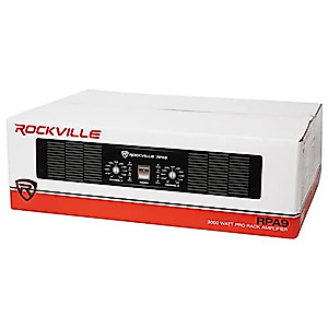 Rockville 3000 Watt Peak / 800w RMS 2 Channel Power Amplifier Pro/DJ Amp (RPA9), 18.97 x 13.97 x 3.54 inches