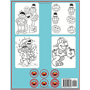 Elmo Coloring Book: Large 90 Cute Illustrations for Emlo and His Friends, Beautiful Gift Activity Book for Toddlers, Kindergarten and Preschool Kids Ages 2-6: For Self-Interaction