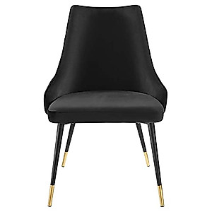 Modway Adorn Tufted Performance Velvet Dining Side Chair, Black 25D x 22W x 34H Inch