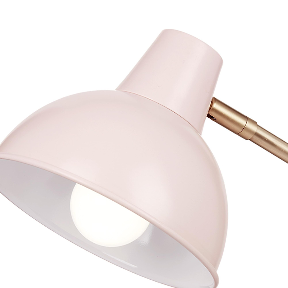 Globe Electric 67339 16" Desk Lamp, Matte Rose, Matte Gold Arm, Clear Cord, in-Line On/Off Switch, Home Décor, Lamp for Bedroom, Home Office Accessories, Desk Lamps for Home Office, Desk Light