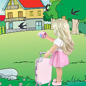 BNUZEIYI Doll Clothes and Accessories Travel Play Set for 18 Inch Dolls Doll Stuff with 18 Inch Doll Clothes Swimsuit for 18 Inch Girl Doll Girl Gift