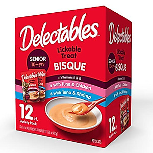 Delectables Bisque Senior Cat Treat Variety Pack, 1.4-oz, case of 12