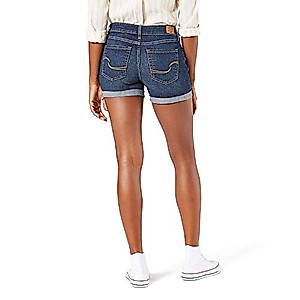 Signature by Levi Strauss & Co. Gold Women's Mid-Rise Shorts (Standard and Plus), Blue Laguna-Waterless, 10