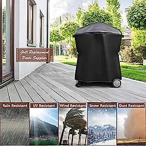 QuliMetal 7113 Grill Cover for Weber Q100 Q120 Q1000 Q1200 Q200 Q220 Q2000 Q2200 Q2400 Series Gas Grills, Heavy Duty BBQ Gas Grill Cover, 600D