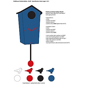 KOOKOO BirdHouse Blue, modern design cuckoo clock with 12 natural bird voices or cuckoo call