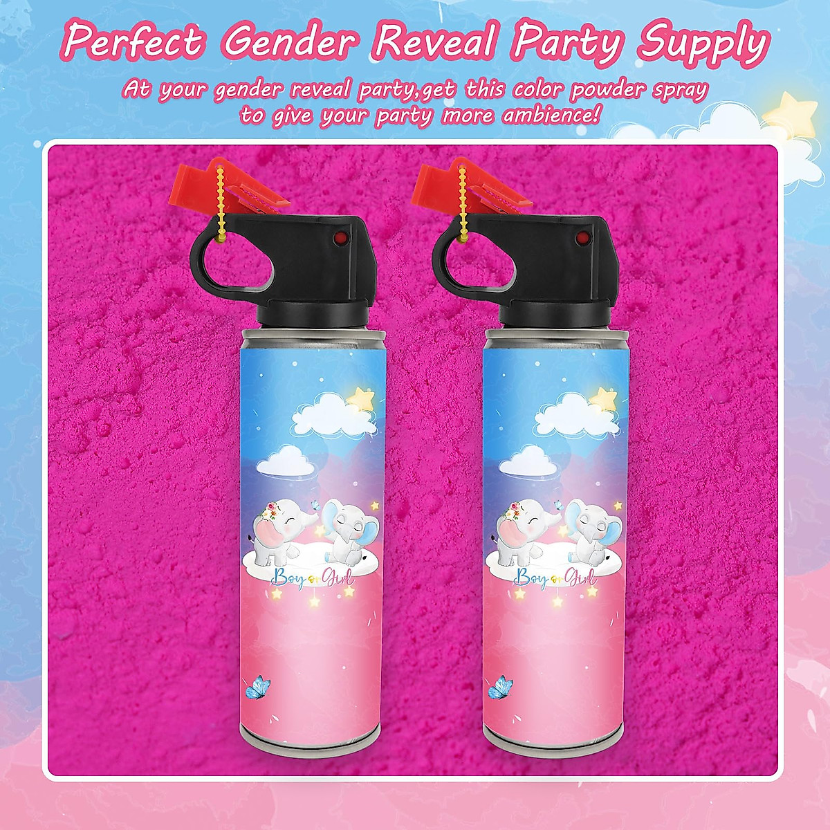 Gender Reveal Smoke Bombs, Gender Reveal Fire Extinguisher, Biodegradable Gender Reveal Party Supplies, Boy or Girl Baby Shower Gender reveal Ideas(2 Pink)