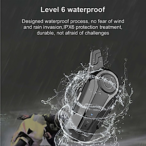 cepkquis Motorcycle Bluetooth Headset Wireless Helmet 400M Intercom Headphone with CVC Noise Cancellation Stereo Music IPX6 Waterproof for Half/Open Face Helmet 2 Pack
