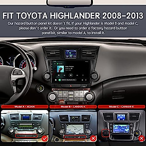 Wireless Apple Play Car Stereo with Bluetooth, ViaBecs 6GB 128GB 10.2 Inch Touchscreen Radio for Toyota Highlander 2008-2013 Android Auto Head Unit Support GPS Navigation, 5GHz WiFi, SWC, AM FM Radio