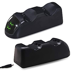 DERCLIVE Controller Charger Dual Controller Charging Dock Station with Charging Status Display Screen for PS4 / PS4 Slim / PS4 Pro Controller