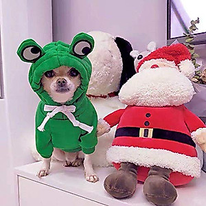 Dog Clothes, Dog Sweatshirt Hoodie Fleece Sweater Frog Coat Outfit Winter Warm Cat Clothes for Puppy Small Medium Dogs (S)
