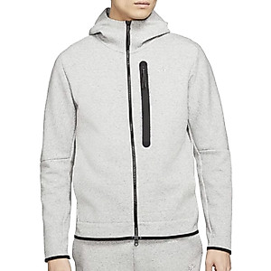 Nike Sportswear Tech Fleece Men's Full-Zip Hoodie (as1, alpha, l, regular, regular, Standard, Dark Grey Heather/Black, Large)