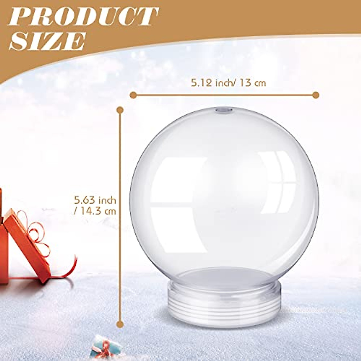 30 Pieces DIY Clear Plastic Water Globe Snow Globe 5 Inch Clear Snow Globe with Screw Off Cap for DIY Crafts Christmas Home Decoration