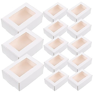 STOBOK 150 Pcs Packaging Boxes Mini Cake Box Candy Containers Mini Cake Containers Packing Containers DIY Cookie Box Bakery Box Packing Box Storage Box Carton White Travel Soap