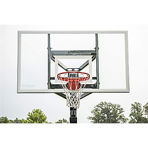 Goalsetter All-American In Ground Adjustable Basketball System with 60-Inch Glass Backboard and Single Static Rim, Black (SS45560G1)