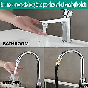 Ceaeso Faucet To Garden Hose Adapter With Aerator,Sink Faucet To Garden Hose Adapter For Bathroom/Kitchen,3/4" GHT Thread Chrome Finished…