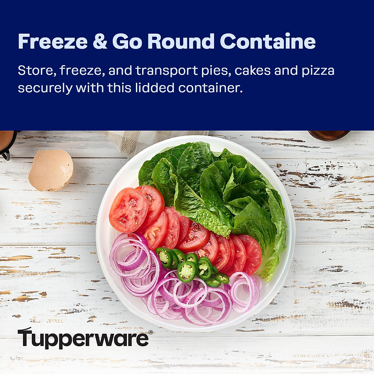 Tupperware Freeze & Go Round Container - Freezer Safe, Dishwasher Safe & BPA Free Container (4L/16.9 Cups)