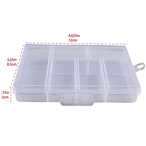 Craft County Small Clear Plastic Organizer – Store Craft Supplies, Beads, and Other Small Items – 6 Compartments