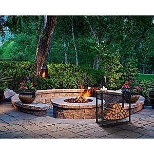 Firewood Rack Indoor Outdoor, 3ft Log Rack Fire Wood Holders Storage Carrier by Patio Guarder, Heavy Duty Steel Log Holder with Kindling Holder for Backyard Garden Firepit Fireplace, Black