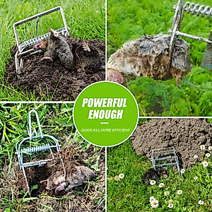 JUSTMYSPORT 2 Pack Mole Traps Steel Gopher for Lawn Outdoor Yard Kitchen Home Office House Farm use 2 Pieces