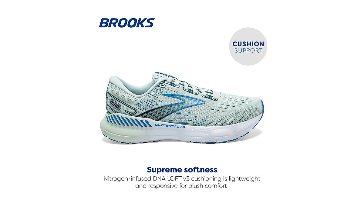 Brooks Women's Glycerin GTS 20 Supportive Running Shoe - Blue Glass ...