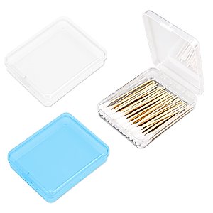 Portable Travel Cotton Pad Holder, 3 PCS Bathroom Vanity Countertop Storage Organizer, Cotton Ball Holder Dispenser, Cosmetic Sponge Storage Box for Cotton Rounds, Swabs, Floss(1xBlue, 2xTransparent)