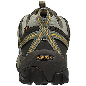 KEEN Men's Voyageur Low Height Breathable Hiking Shoes, Black Olive/Inca Gold, 7