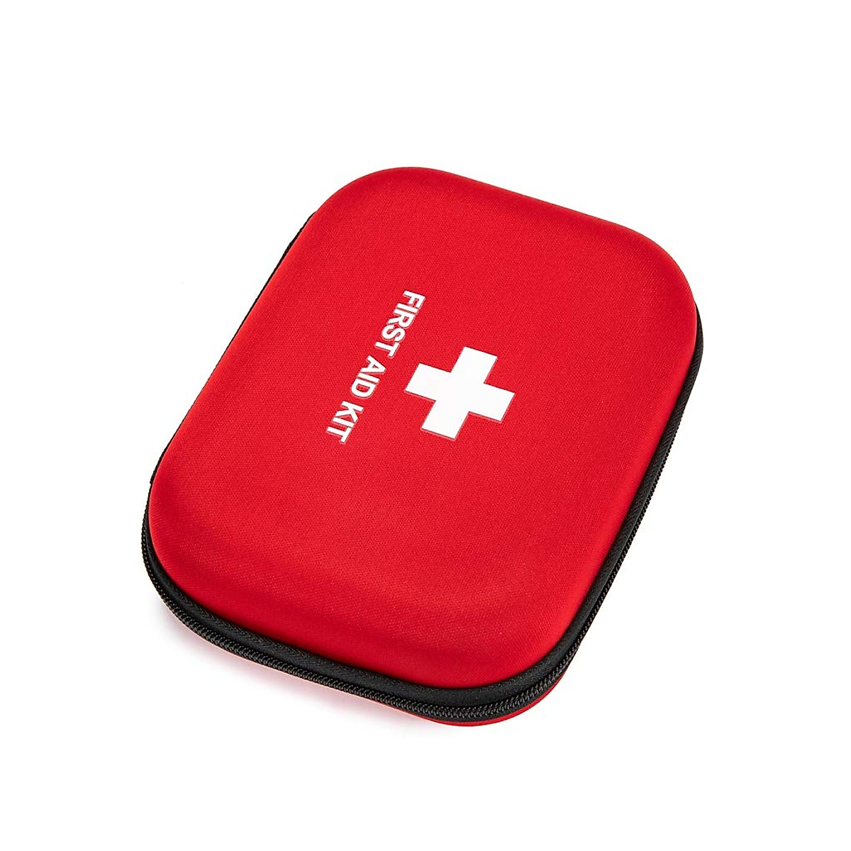 Jipemtra First Aid Hard Case Empty, First Aid Hard Case First Aid EVA Hard Red Medical Bag for Home Health First Emergency Responder Camping Outdoors (6.8x5.3x2.2 Round)