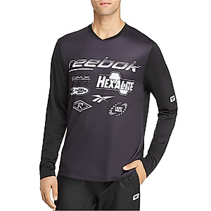 Reebok Classic Motocross Long Sleeve Tee, Black, X-Large