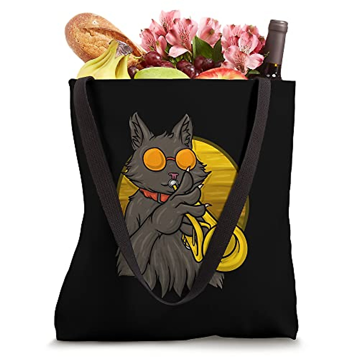 Cat Trumpet Player Jazz Musician Music Marching Band Tote Bag