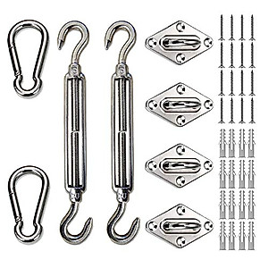 LOVE STORY Hardware Kit 6 Inches 316 Stainless Steel for Rectangle and Square Sun Shade Sail Installation