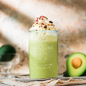 Dingerjar 20 OZ Glass Cup Set of 6, Elegance Modern Simplicity Drinking Glasses Tumblers for Cold Drinks, Cocktails, and Beverages.