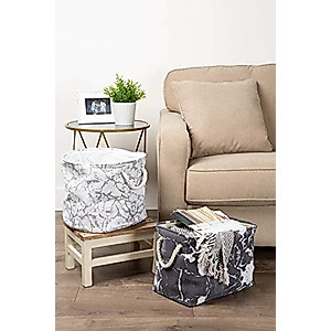 DII Polyester Storage Bin, Marble, White, Medium