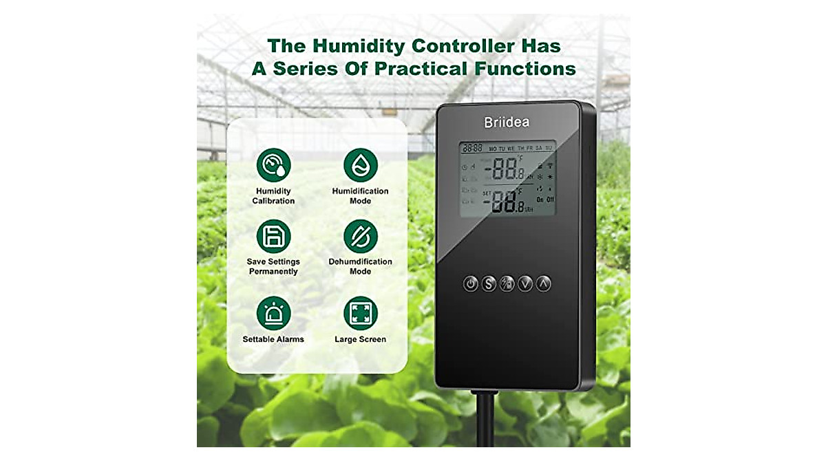 Humidity Controller, Briidea Pre-Wired Humidistat Humidifier ...