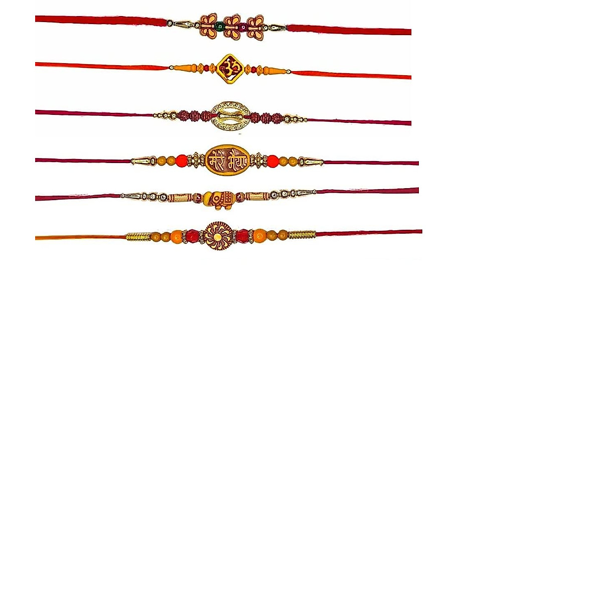 USA HOUSE Set of 12 Rakhi for Brother, Bracelet Brother and Rudraksha Designing Rakhi, Raksha Bandhan Gift, Wrist Bands Loving Sibling/ Sister, Father, & Friends Design 16 multicolored