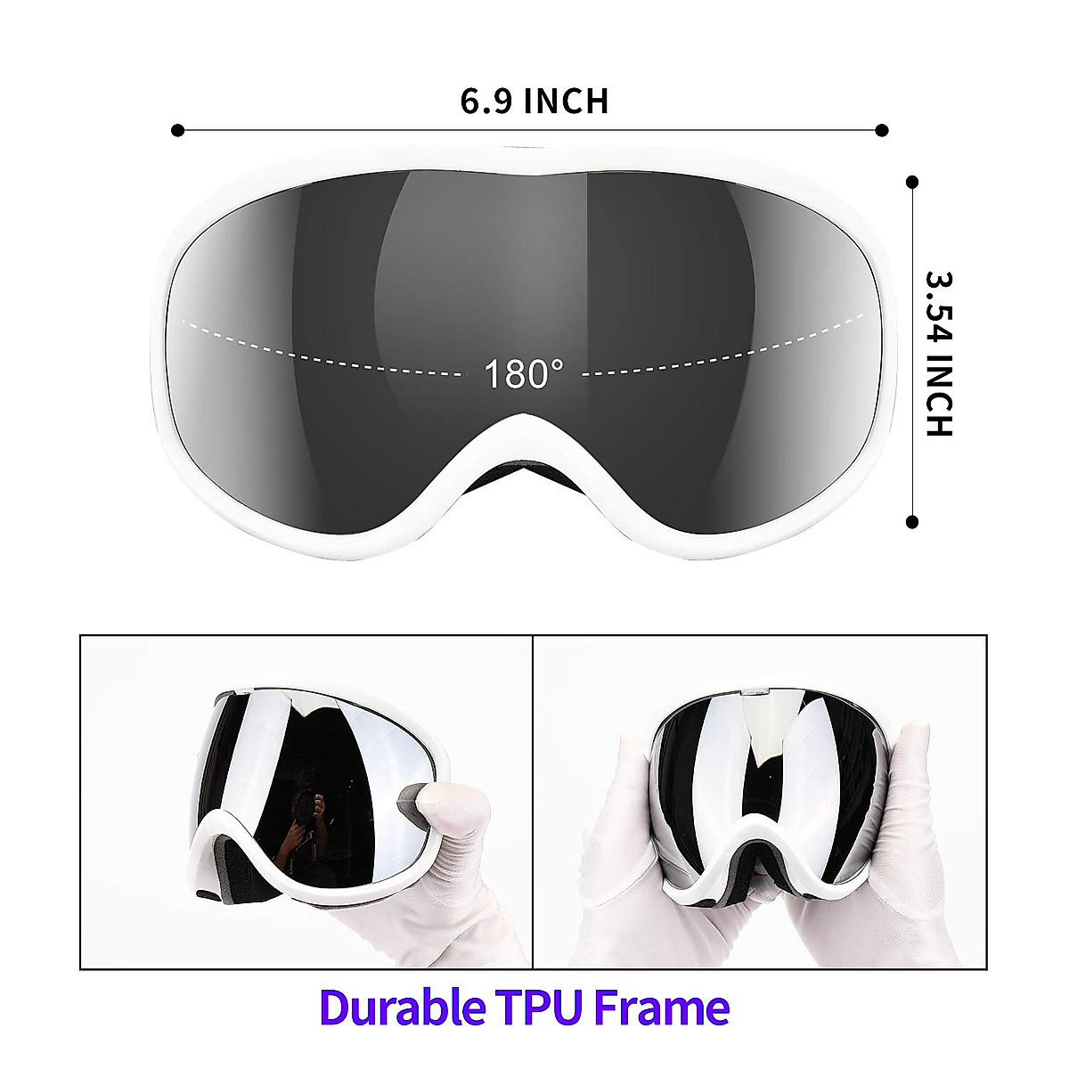 Supertrip Snow Ski Goggles Anti-Fog 100% UV Protection Snowboard Skiing Goggles