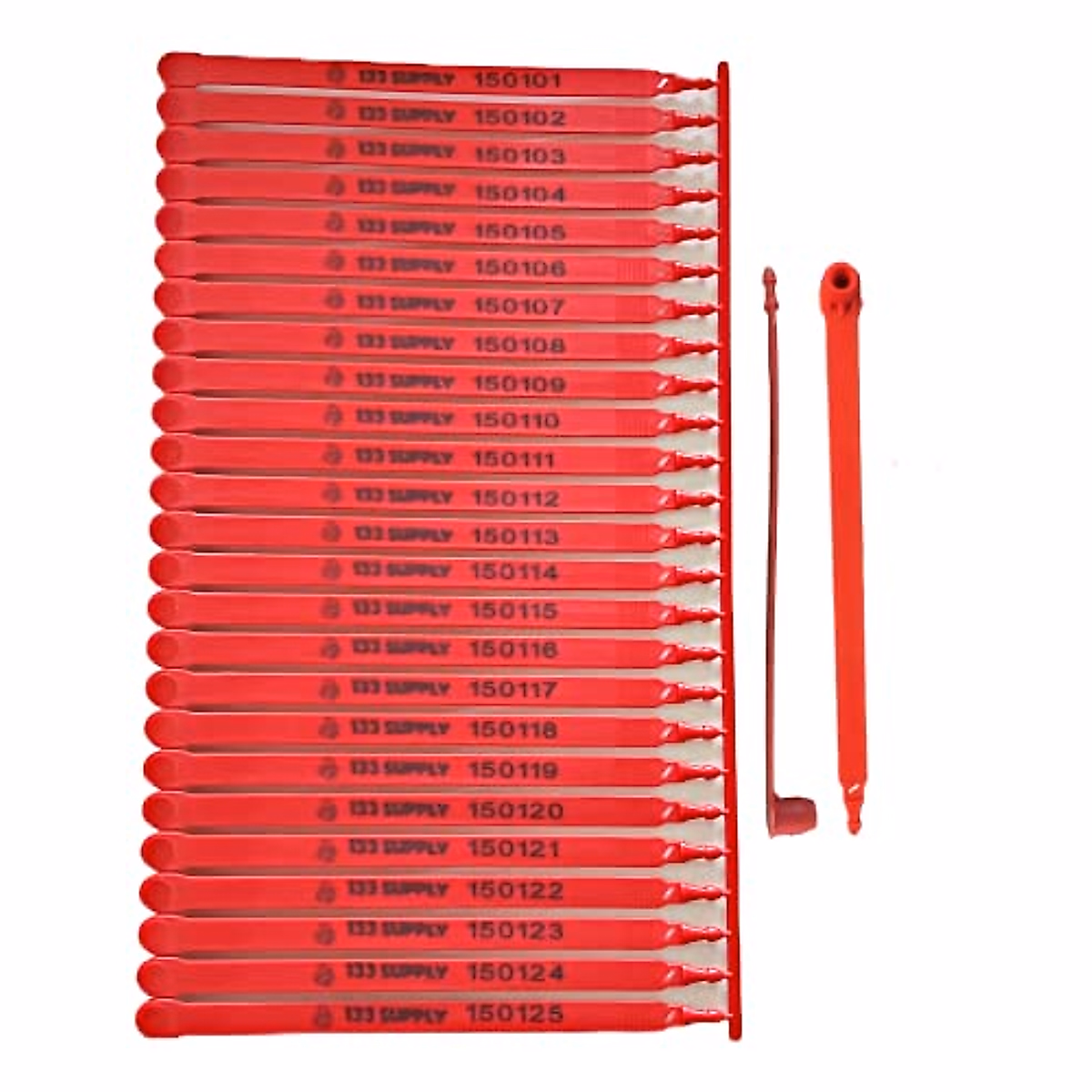 133 SUPPLY - 100 Red Plastic Truck Seals Red Trailer Seals - Freight Seals Load Seals Shipping Seals Security Seals Truck Seal Plastic Trailer Seal Shipping Container Seals Tamper Seals Security Tags