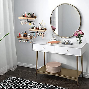 Miratino Jewelry Organizer Hanging Jewelry Holder Rustic Wood Wall Mounted Jewelry Storage for Necklaces Bracelets Earrings Rings Display Set of 3 Carbonized Black