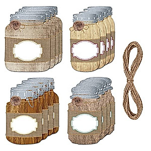 48 Pieces Mason Jar Farmhouse Name Tags Mason Jar Cutouts Paper Shabby Rustic Farm Classroom Decor for Bulletin Board School Wall Desks Student Teacher Cubby Classroom Decoration