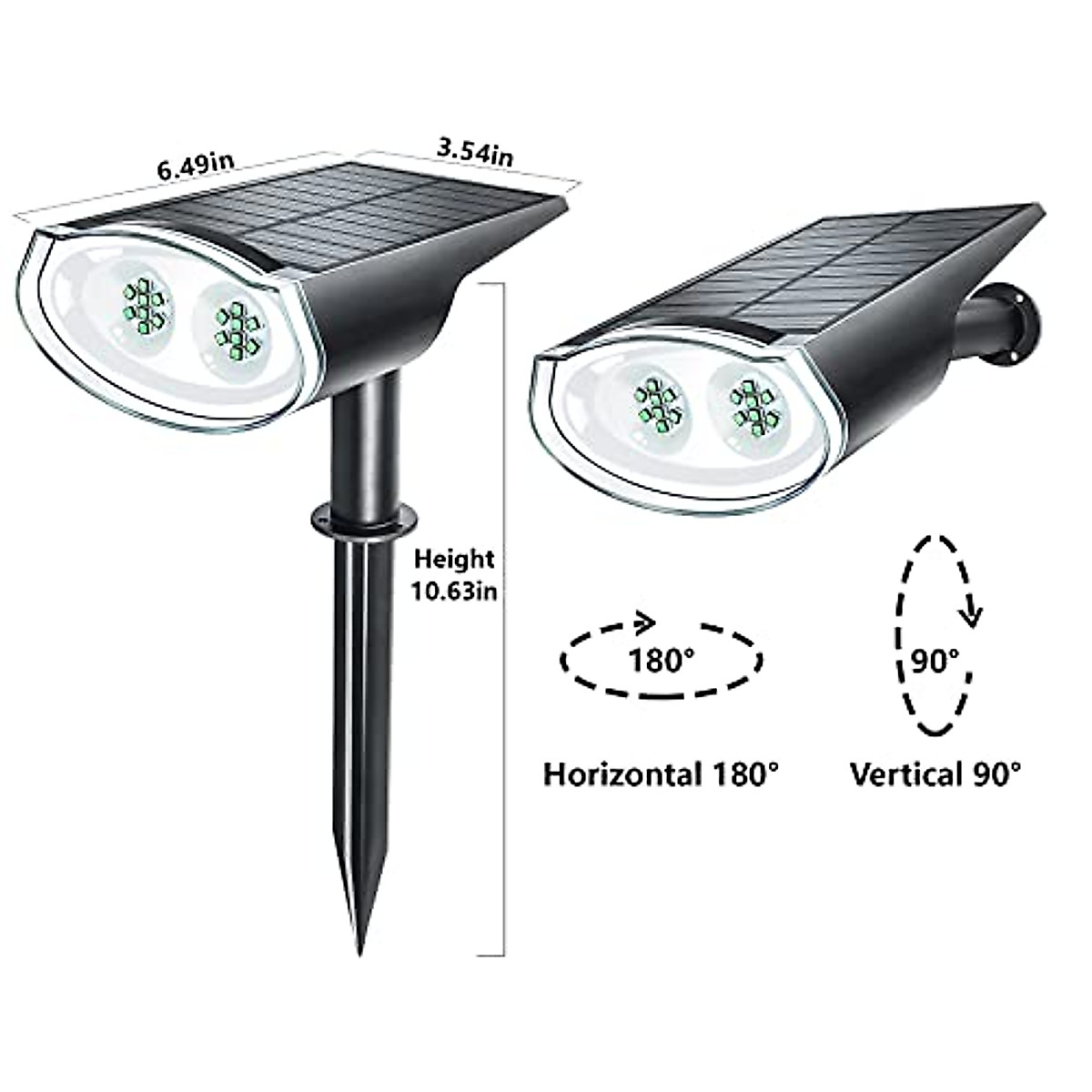 Anxbbo Solar Color Changing Spot Lights Outdoor, Waterproof 7 Colors16 LED Solar Landscape Spotlights, Solar Powered Multicolour Lights for Yard, Garden, Pathway, House, Christmas, 1 Pack