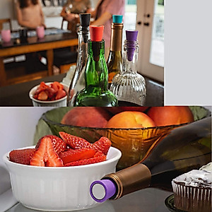 Wine Bottle Stoppers Silicone for Wine Beverage Soda Beer Perserver Keep Freshness, Reusable Wine Corks with Wine Gift Box(RED-8PK), Wine Stoppers for Wine Bottles