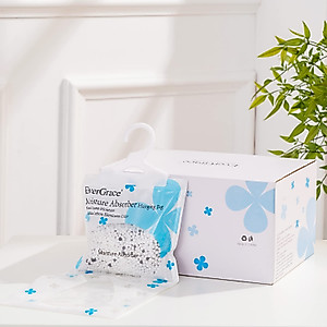 EVERGRACE Moisture Absorbers 10 Packs 240g, Hanging Moisture Bags Fragrance Free Dehumidifier Bags for Basements, Bathroom, Bedroom, Cars, Closets, Dormitory, Kitchen, Laundry Rooms