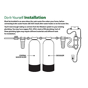 AO Smith Whole House Water Softener Alternative - Salt Free Descaler System for Home - Works with City & Well Water Filters - 6yr, 600,000 Gl, AO-WH-DSCLR