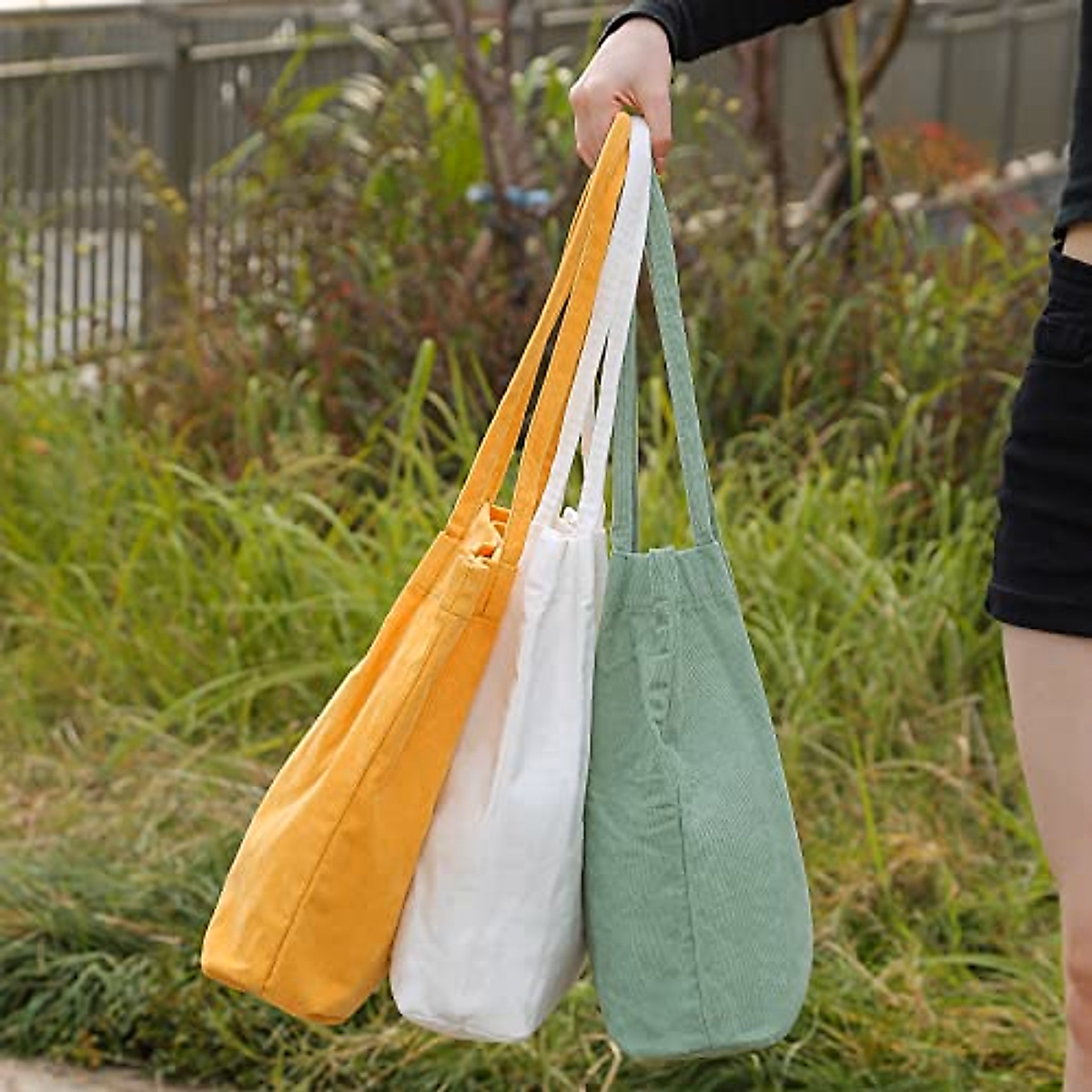 Tellumo Fashion Tote Bag for Women Girl Corduroy Shoulder Cord Purse with Inner Pocket (Cow Pattern)