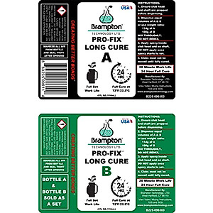Brampton PRO-FIX Long Cure Golf Epoxy - Full Set Work Life - Extra Strength - Golf Epoxy for All Golf Shafts, Golf Heads, Drivers, Putters, and Irons - Engineered for The Golf Industry (8 oz Kit)