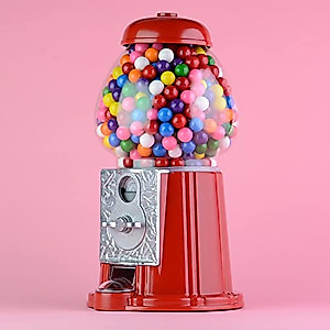 Gumball Machine - 9 Inch Gumball Vending Machine for Kids - Small Gumball Bank - Metal Candy Dispenser - Home Vending Machine - Vintage Gum Ball Machine - Jelly Bean Dispenser Machine - M&M Dispenser
